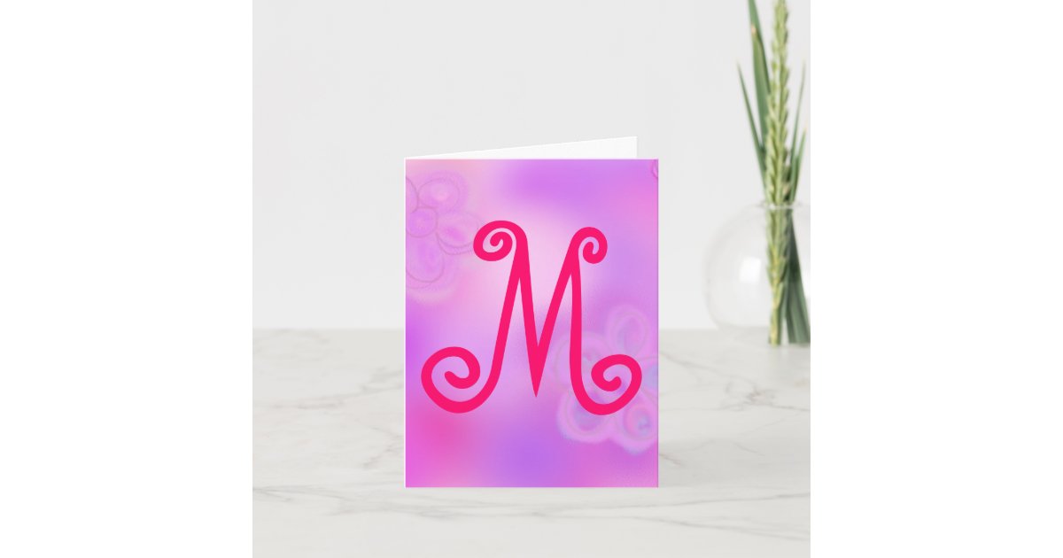 Letter M Monogram Notecard | Zazzle