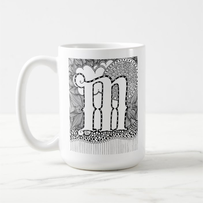 Letter M Mug, Art by Elizabeth Sampson Coffee Mug | Zazzle.com