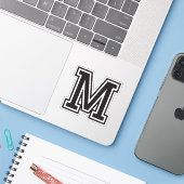 Letter M sporty college font alphabet Sticker | Zazzle