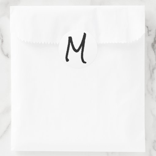 Letter M White Rock Salt Alphabet by Janz Classic Round Sticker | Zazzle