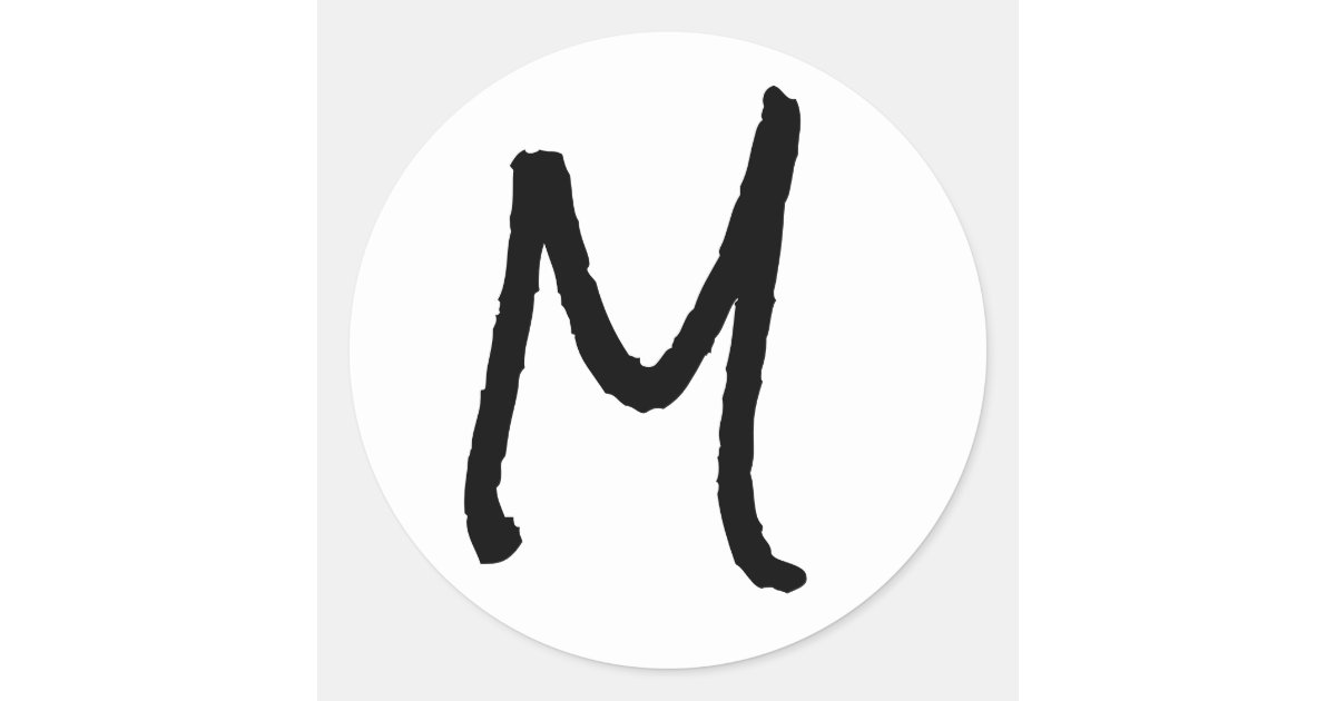 Letter M White Rock Salt Alphabet by Janz Classic Round Sticker | Zazzle
