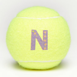 Letter N monogram girls personalized purple Tennis Balls | Zazzle