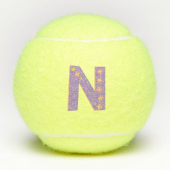 Letter N monogram girls personalized purple Tennis Balls | Zazzle