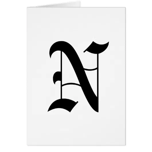 Letter N Old English Text on White Background | Zazzle