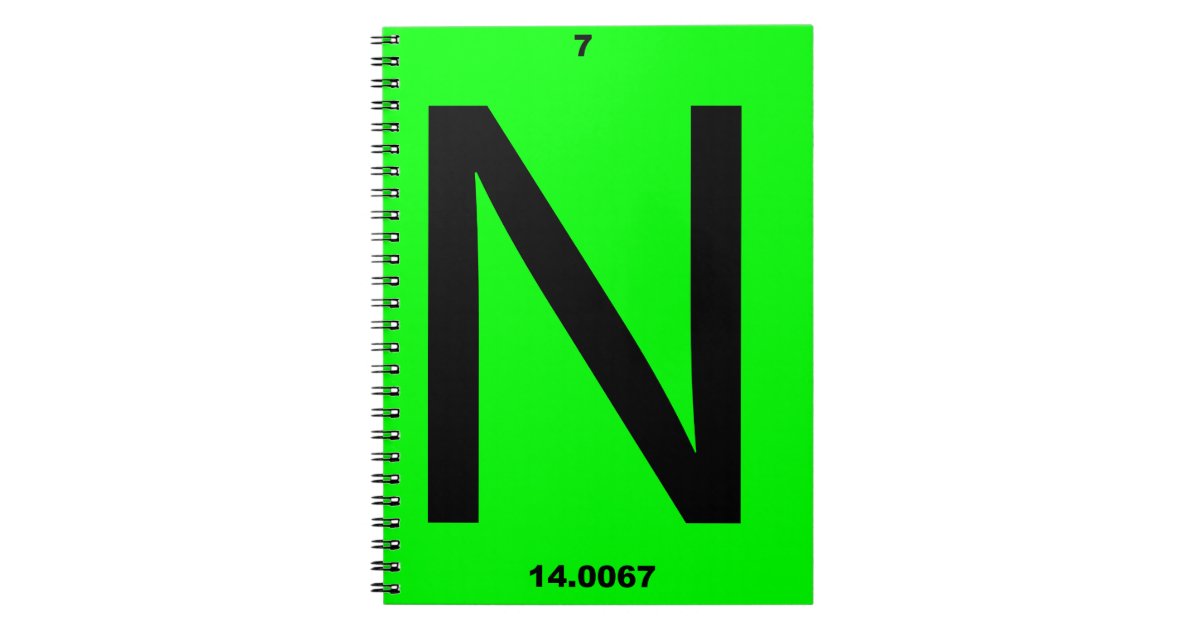 Letter N periodic table Notebook | Zazzle