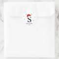 Letter Name Santa Hat | Monogram | Custom Initial Classic Round Sticker ...