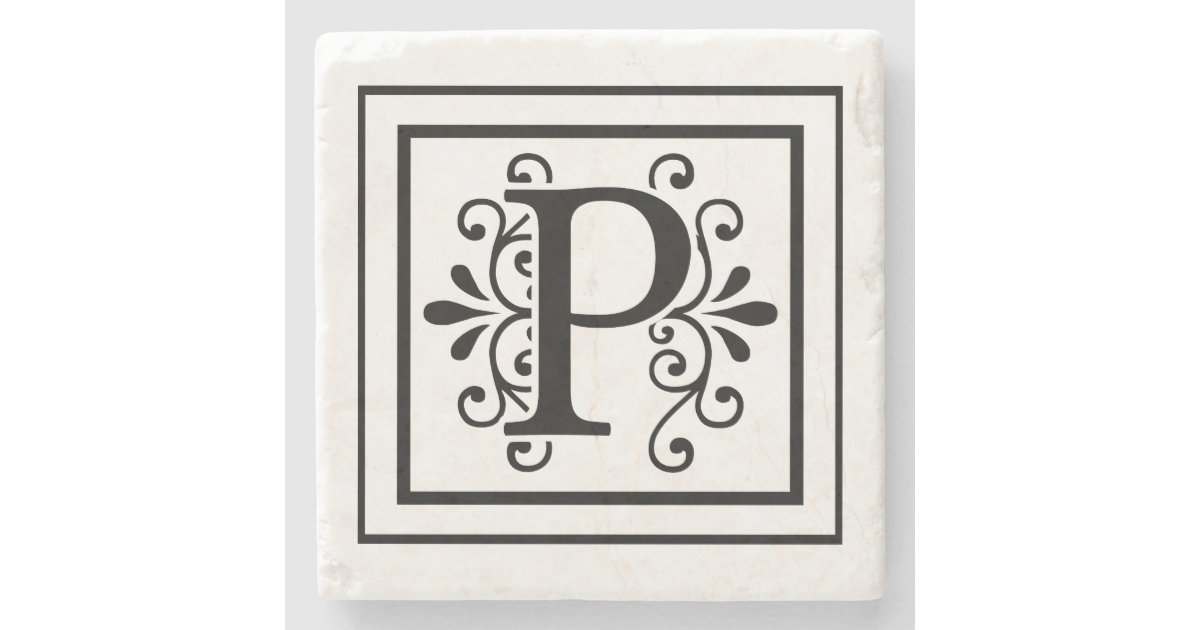 Letter P Monogram Stone Coasters | Zazzle