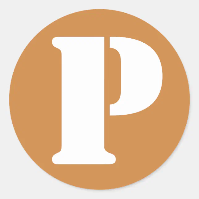 Letter P Peru Gold Stencil Alphabet by Janz Classic Round Sticker | Zazzle