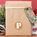 Letter P Peru Gold Stencil Alphabet by Janz Classic Round Sticker | Zazzle