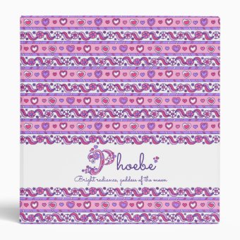 Letter P Phoebe hearts flowers doodle name 3 Ring Binder | Zazzle