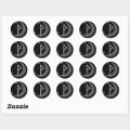Letter P Rune Runic Monogram Geometric Moon Black Classic Round Sticker ...