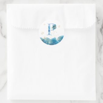 LETTER P - Sea Ocean Beach Envelope Sticker | Zazzle