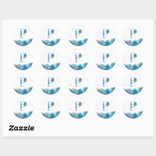 LETTER P - Sea Ocean Beach Envelope Sticker | Zazzle
