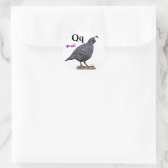 Letter Q quail Stickers | Zazzle