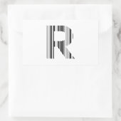 LETTER R BAR CODE First Initial Barcode Pattern Rectangular Sticker ...