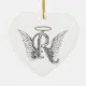 Letter R Initial Monogram with Angel Wings & Halo Ceramic Ornament | Zazzle
