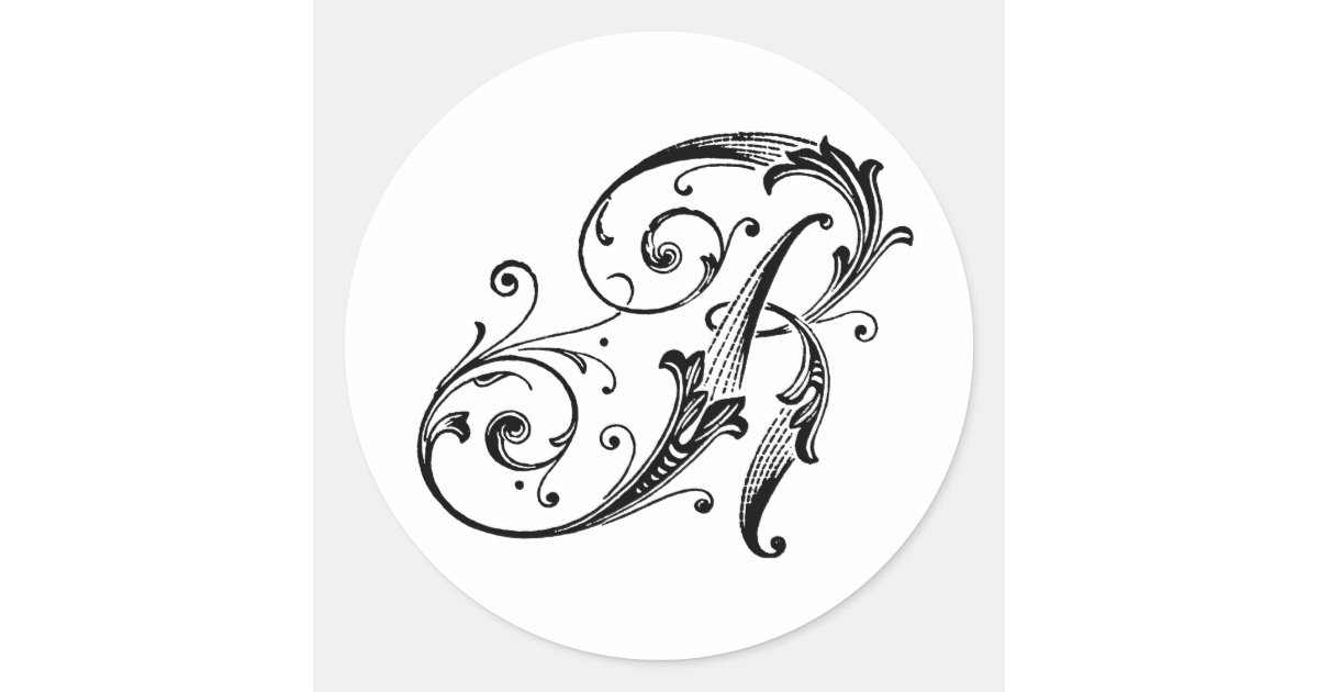 Letter R Monogram Classic Round Sticker | Zazzle