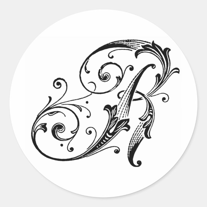 Letter R Monogram Classic Round Sticker | Zazzle.com