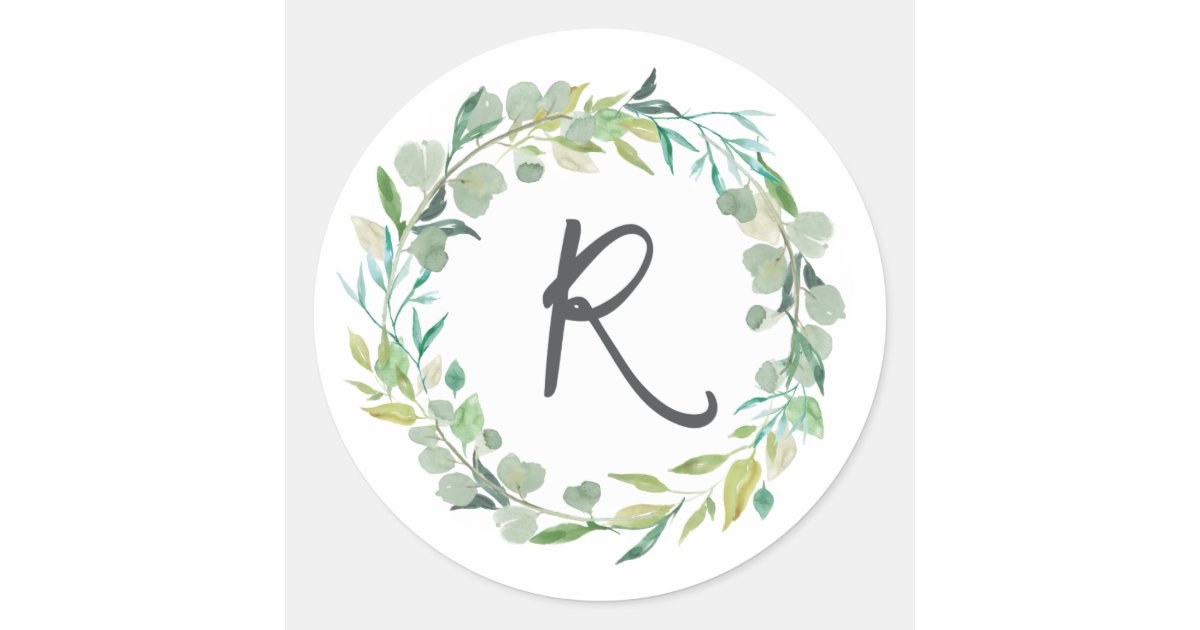 Letter R Monogram Initial Sticker Envelope Seal | Zazzle