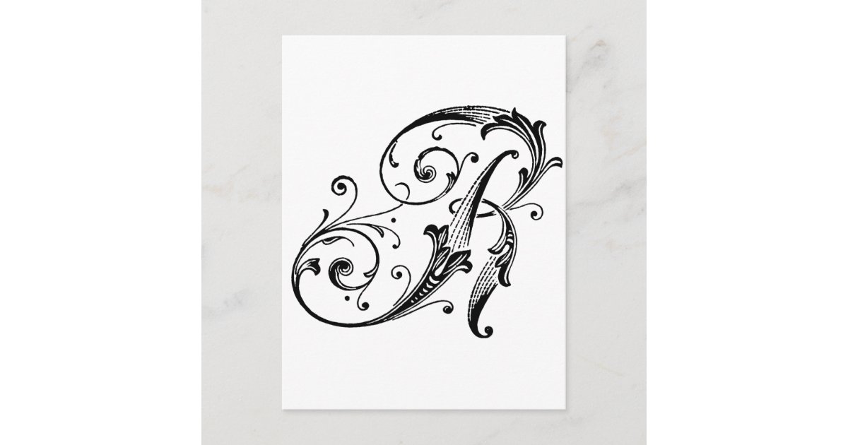 Letter R Monogram Postcard | Zazzle