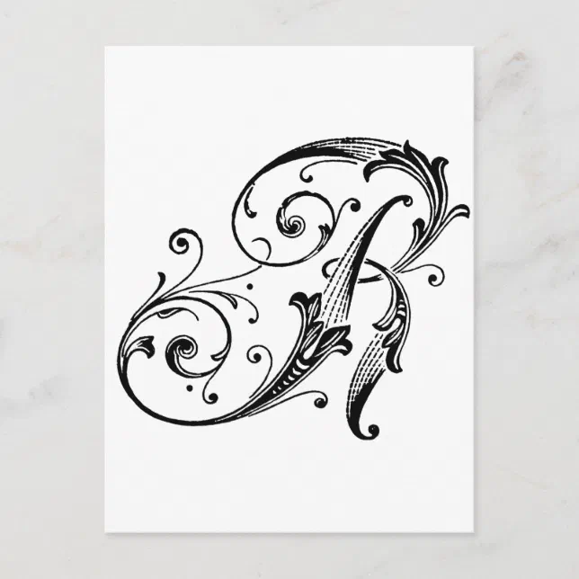 Letter R Monogram Postcard | Zazzle