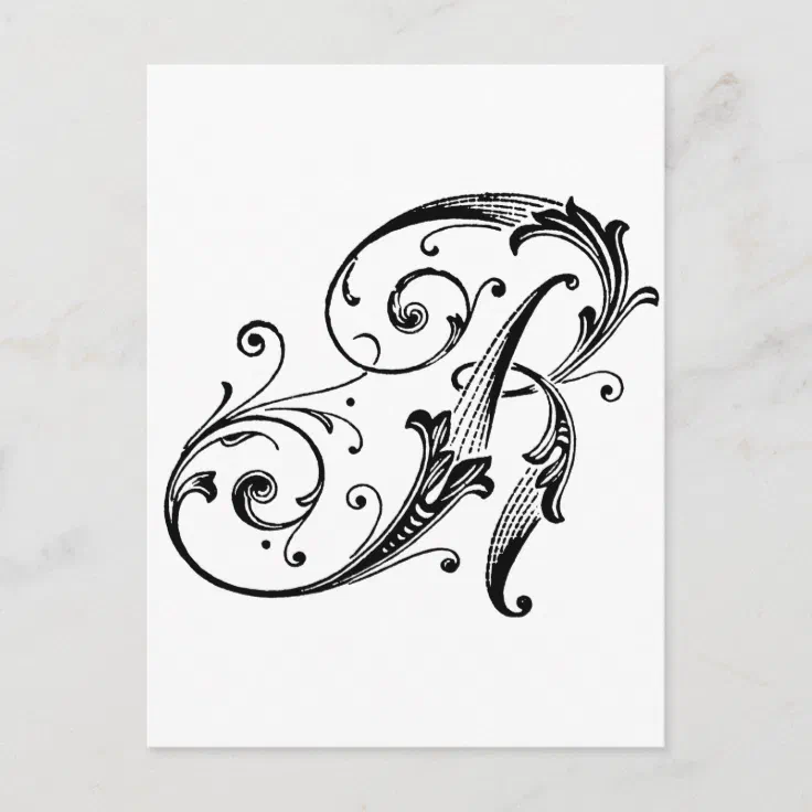 Letter R Monogram Postcard | Zazzle