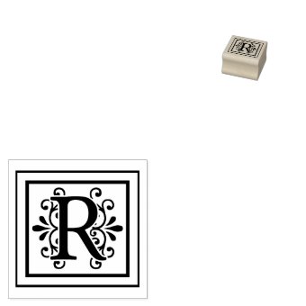 Letter R Monogram Rubber Stamp | Zazzle