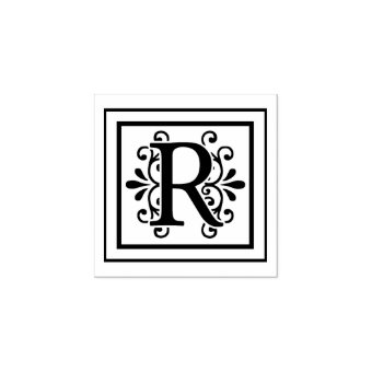 Letter R Monogram Rubber Stamp | Zazzle