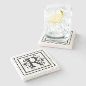 Letter R Monogram Stone Coasters | Zazzle