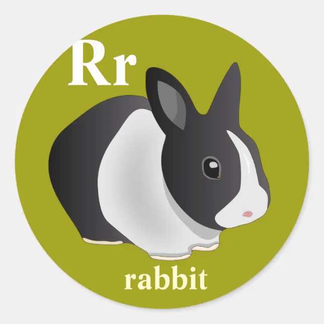 Letter R rabbit Stickers | Zazzle