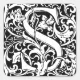 Letter S Medieval Monogram Art Nouveau Square Sticker | Zazzle