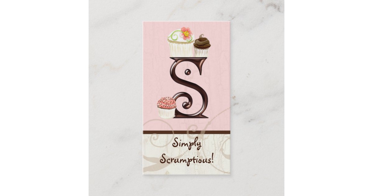 Letter S Monogram Dessert Bakery Business Cards | Zazzle