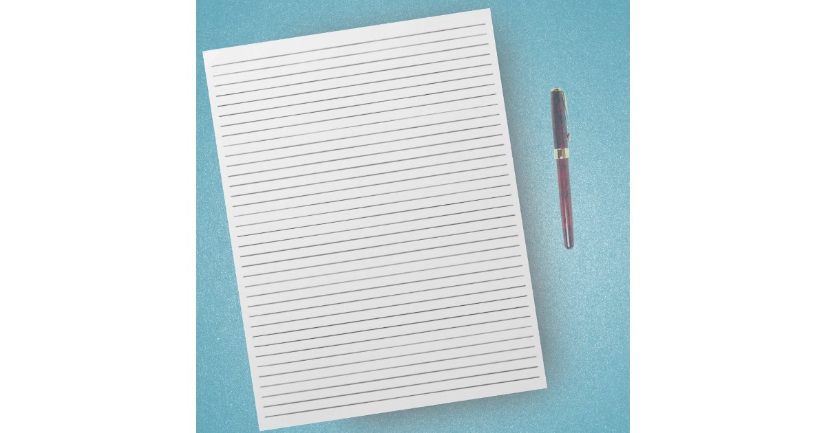 Letter Size 8.5" x 11" Black Lines College Ruled Notepad | Zazzle
