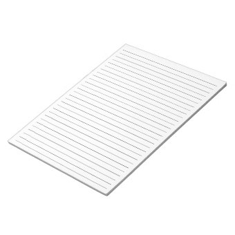 Letter Size 8.5" x 11" Black Wide Line Paper Notepad | Zazzle