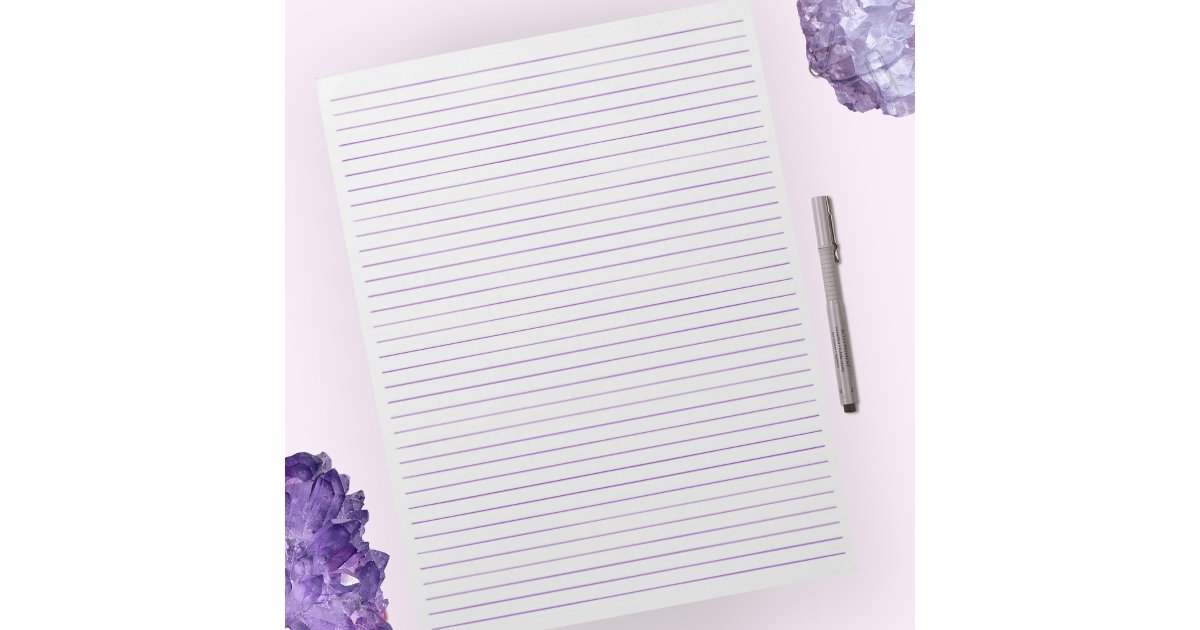 Letter Size 8.5" x 11" Purple Lines College Ruled Notepad | Zazzle