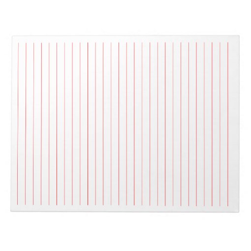 Letter Size 8.5" x 11" Red Ruled Wide Lined Paper Notepad | Zazzle
