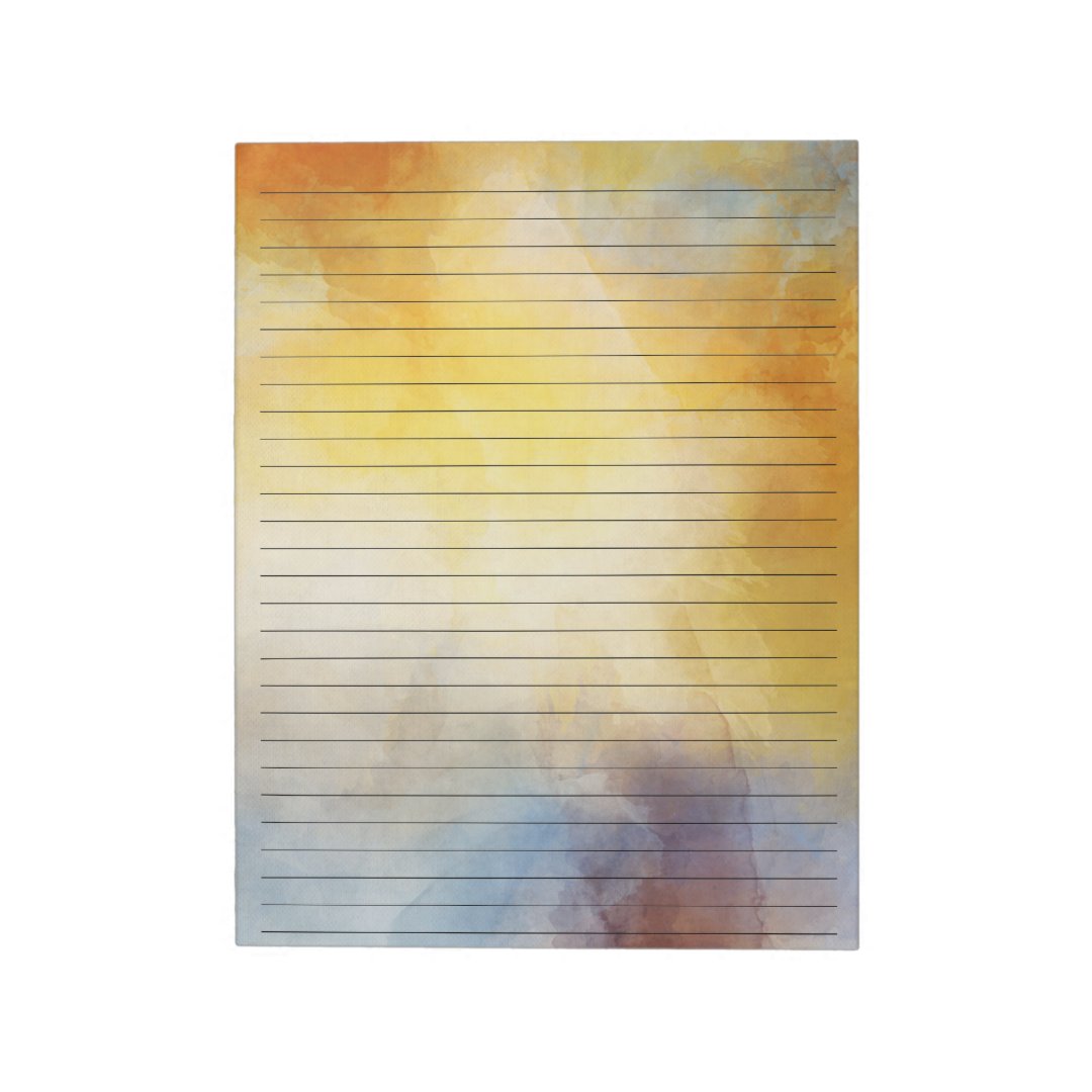 Letter Size 8.5" x 11" Wide Ruled Watercolor Lined Notepad | Zazzle