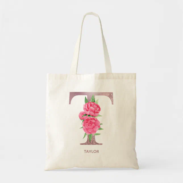 Letter T Personalized name monogram bridesmaid Tote Bag | Zazzle