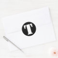 Letter T Stencil Alphabet by Janz Black Classic Round Sticker | Zazzle