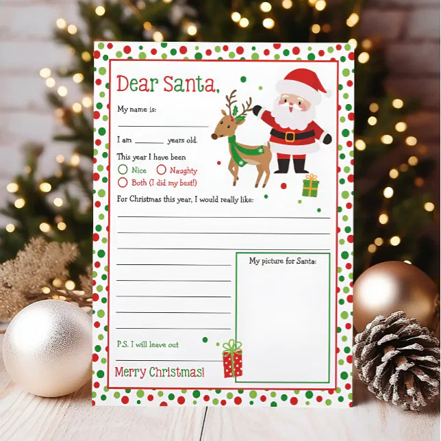 Letter to Santa, Christmas Wish List | Zazzle