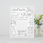 Letter to Santa Coloring Page Christmas Wish List | Zazzle