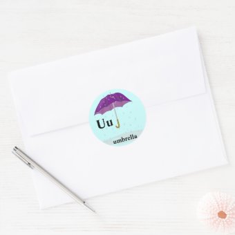 Letter U umbrella Stickers | Zazzle