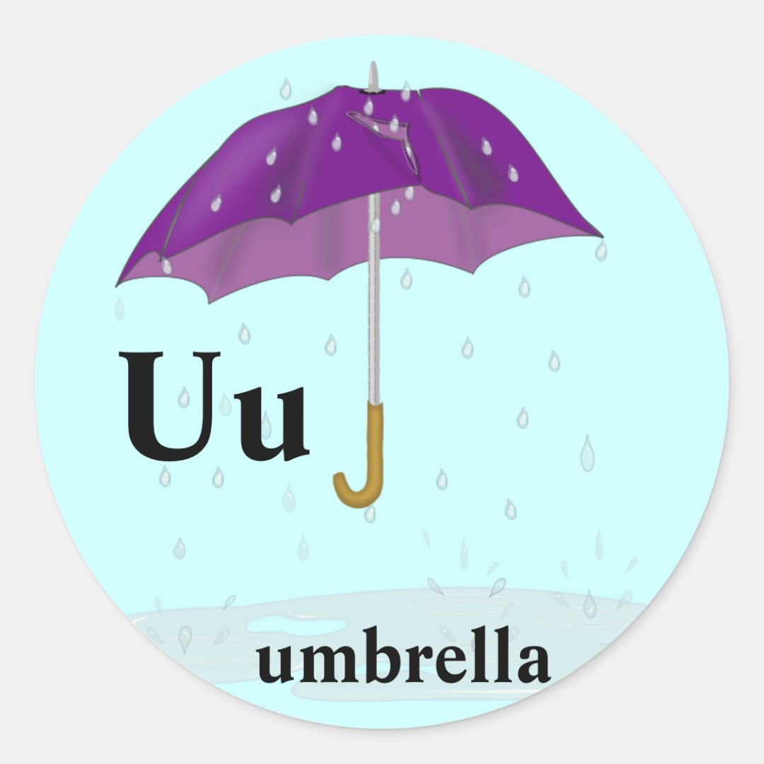 Letter U umbrella Stickers | Zazzle
