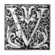 Letter V Medieval Monogram Art Nouveau Ceramic Tile | Zazzle