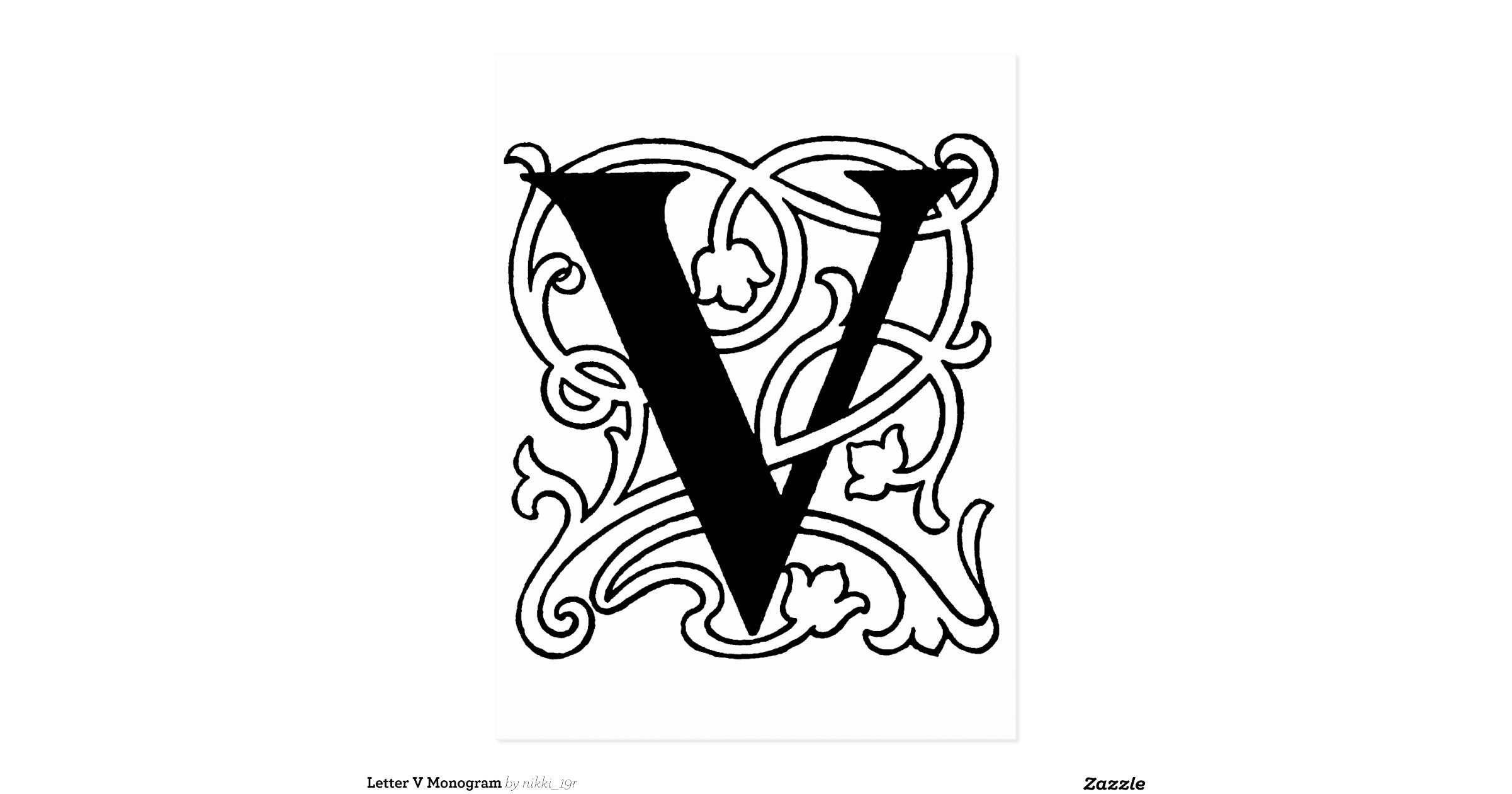 letter_v_monogram_postcard-rddf4437b90294dafa4481513335463ec_vgbaq ...