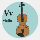 Letter V violin Stickers | Zazzle.com
