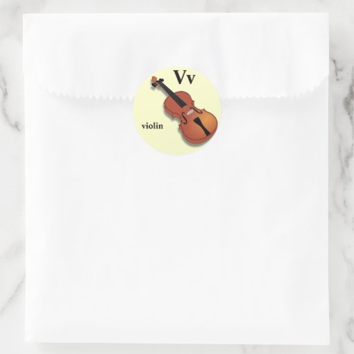 Letter V violin Stickers | Zazzle