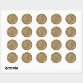 Letter W Diamond Circle GOLD Wax Seal Stickers | Zazzle