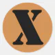 Letter X Stencil Alphabet by Janz Peru Gold Classic Round Sticker | Zazzle