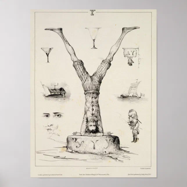 Letter Y from an alphabet primer Poster | Zazzle